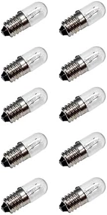 Pack of 10 E10 Miniature Screw Base Light Bulbs, 1.5V / 0.3A Bullet ...