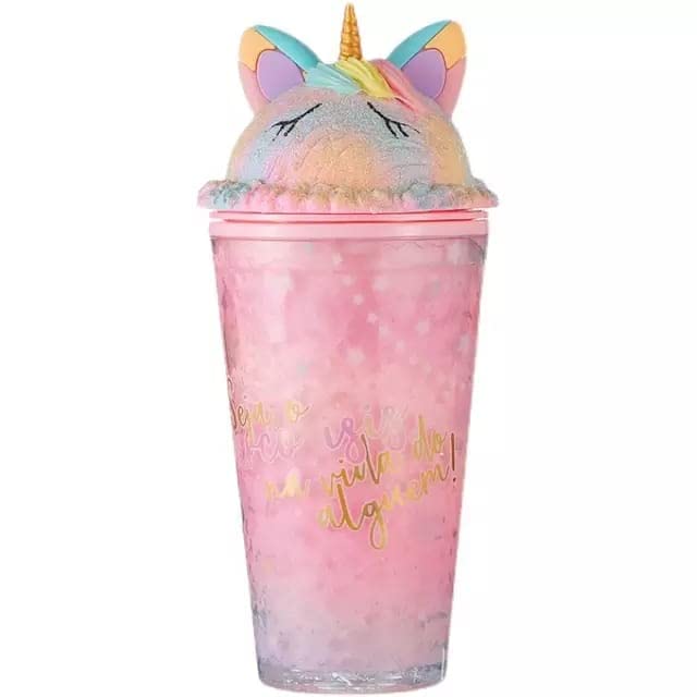 Cute Unicorn Head Tumbler Plastic Sipper with Straw 460 ml Fancy Sipper ...