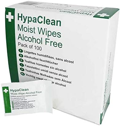 HypaClean Sterile Alcohol Free Wipes (Pack of 100) - (D5201) : Amazon ...
