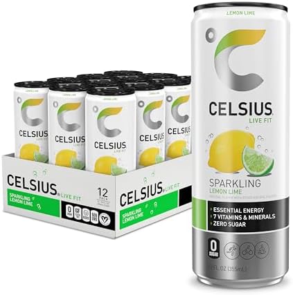 Amazon.com : CELSIUS Sparkling Lemon Lime, Functional Essential Energy ...