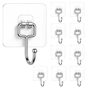 DALUCI Big Size Self Adhesive Hooks Transparent Wall Hooks for Hanging ...