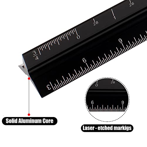 Snapklik.com : 12Architectural Scale Ruler, Aluminum Scale, Triangular ...