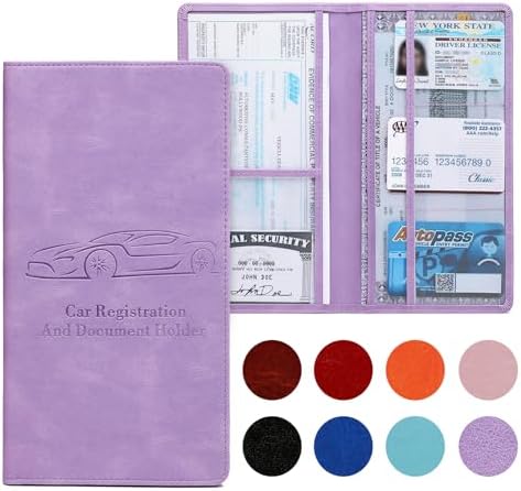 Peisicne Car Registration and Insurance Card Holder for Women Men ...