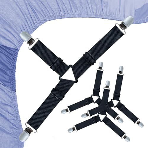 Amazon.com: Elastic Sheet Fasteners for Staying Bedsheet Flat ...