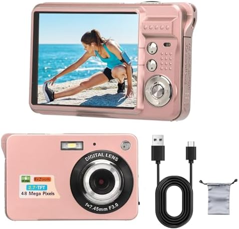 4K Digital Camera, 48MP Mini Children Video Camera, 8X Zoom Vlogging ...