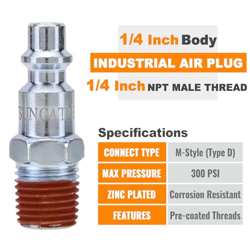 Snapklik.com : SUNGATOR 35-Pack 1/4-Inch NPT Male Industrial Air Plug ...