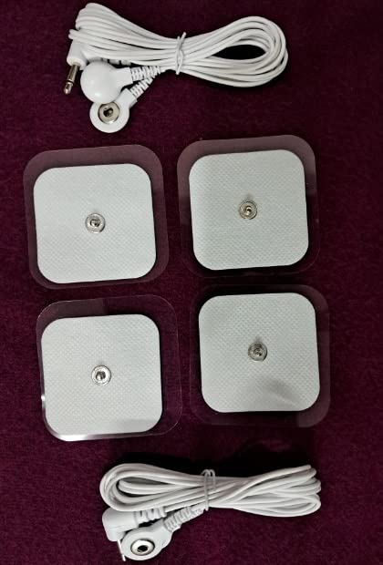 BI - SELF ADHESIVE BUTTON TENS PAD [5 X 5 CM] SET OF 4 PCS. + TENS LEAD ...
