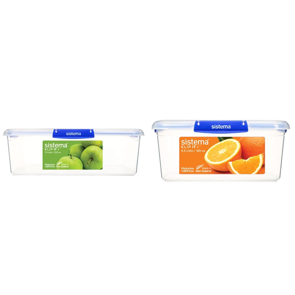 Sistema KLIP IT PLUS Food Storage Containers | 7.5 L Rectangle | 5.5 L ...