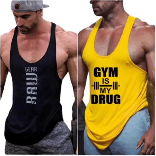 Buy faricon Men's Tank Top Gym Workout Dry Fit Sleeveless Gym Stringer ...