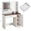 Amazon.com: Dripex Makeup Vanity Desk with Mirror and Lights Bedroom ...