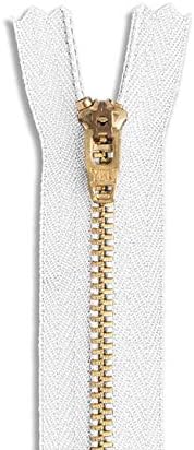 Amazon.com: 5 inch Metal Zipper White 5” Gold Brass Metal Heavy Duty ...