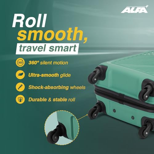 ALFA Polypropylene (pp) Rhino Cabin 55 Cm (Small) 4 Wheels Trolley Bags ...