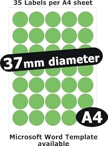 Amazon.com : Minilabel 37mm Diameter Round , 175 Labels , Matt Paper ...
