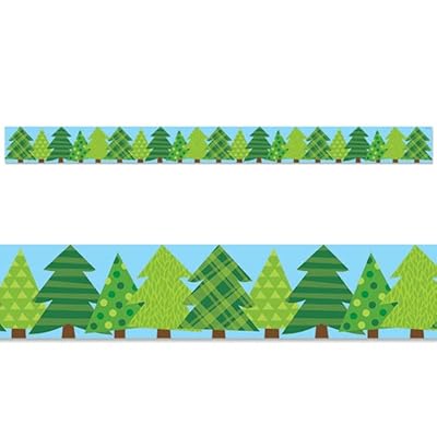 Buy CTP Patterned Pine Trees EZ Border for Classroom Bulletin Board ...