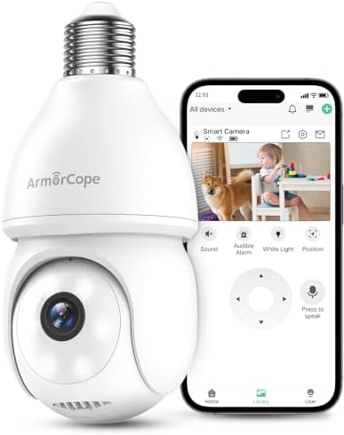 Amazon.com : Noonkey 2K/3MP Light Bulb Security Camera, 5G& 2.4GHz WiFi ...