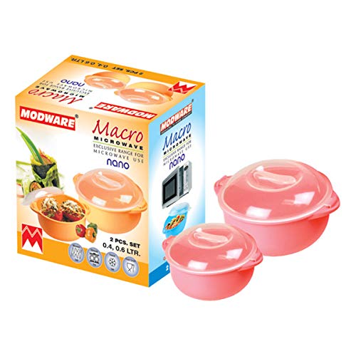 Modware Nano Microwave Casserole Container Set of 2-400, 600 ml : Amazon.in