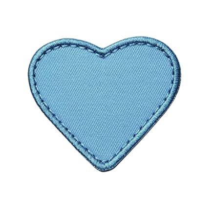 Amazon.com: Blue Heart Patch Iron on or Sew on Patches - Individual or ...