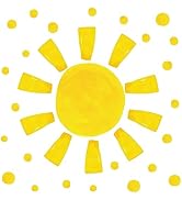 Amazon.com: Boho Sun Wall Decal Peel and Stick Large Yellow Sun Wall ...