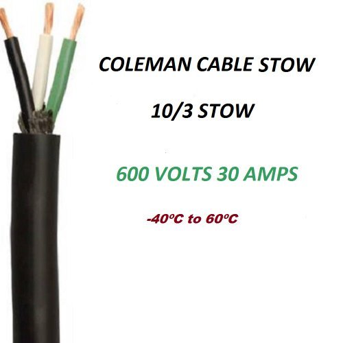 Amazon.co.jp: Wire, 10/3, 75 Feet, Stow, 600v, 30 Amp,electric, Cord ...