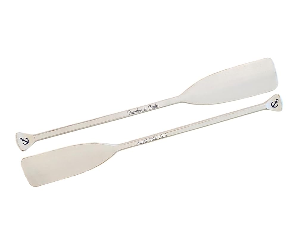 Amazon.com: Personalized Paddles Oars Set of 2 With Anchors White ...