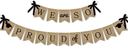 Amazon.com: 2024 We Are So Proud of You Burlap Graduation Party Banner ...