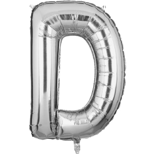 Flyloons Silver D Letter Foil Balloon Alphabets Balloons - Size 16 Inch ...