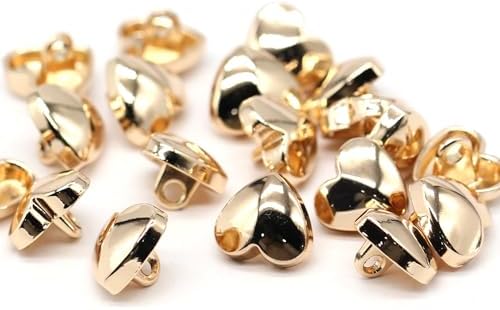 Amazon.com: USOSOU 20Pcs 10mm(0.394inch) Heart Shape Gold Metal Buttons ...