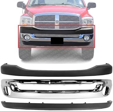 Amazon.com: AUTOS PARTS PLUS Front Bumper Chrome Steel + Upper Cover ...