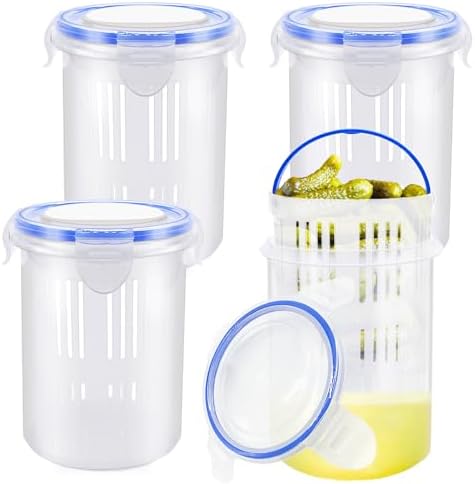 Amazon.com: Home-X Pickle Container with Strainer - BPA Free Jalapeno ...