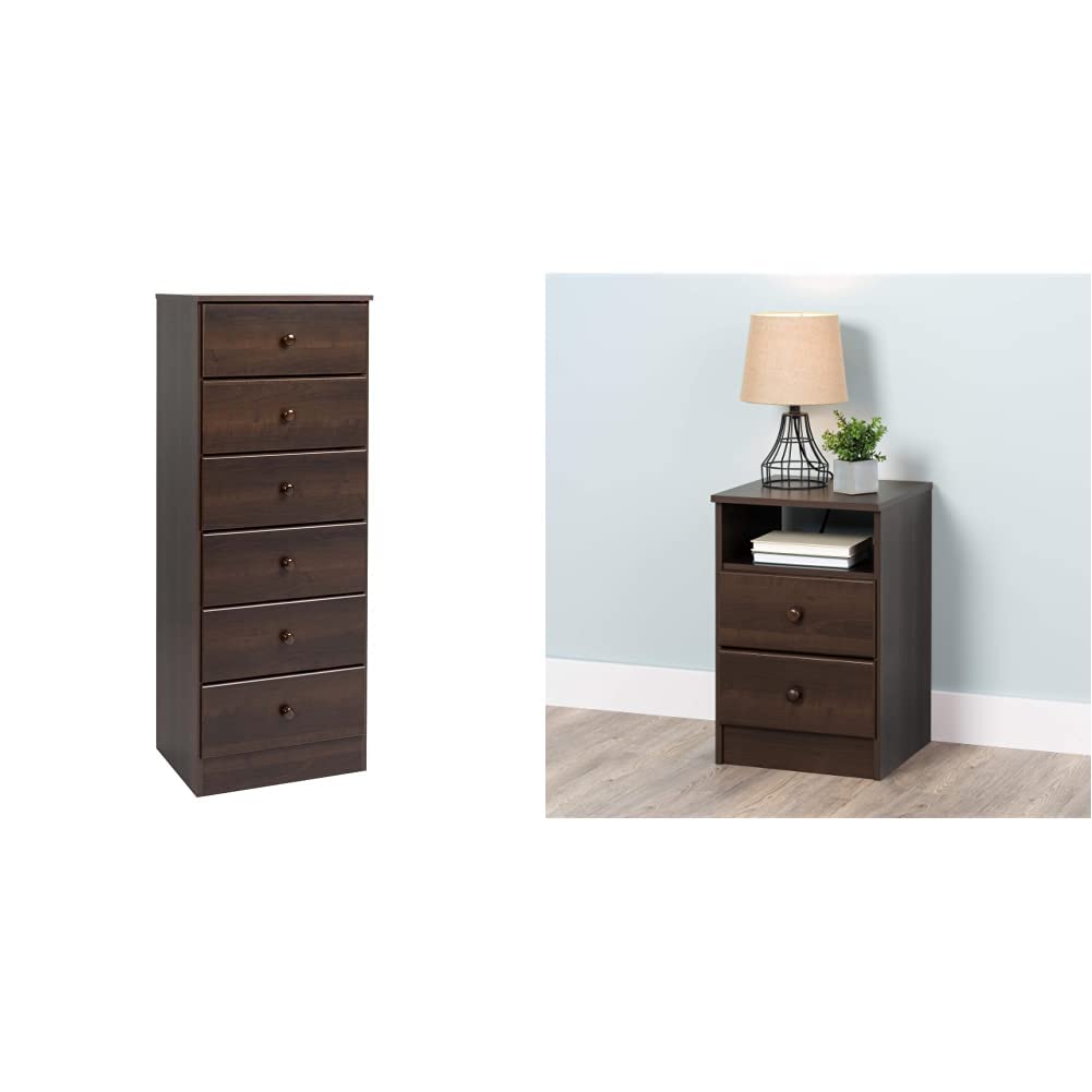 Amazon.com: Prepac Astrid 6 Drawer Tall Chest, Espresso & Astrid 2 ...