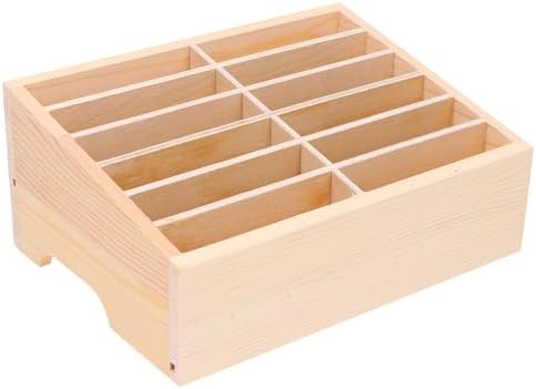 SPEACOUR Cell Phone Storage Box 24 Grids Wooden Storage Box Mobile ...