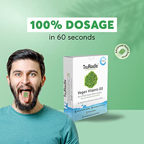 TruRadix Nutrition Vitamin D3 Dissolving Strips – 30 Count 400IU Oral ...