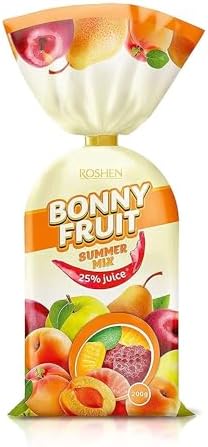 Amazon.com : Roshen Bonny Fruit Summer Mix Gummy Candy, Made with 25% Fruit Juice, 200grams ...