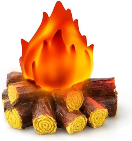 Bestview Artificial Fake Campfire Night Light, 3D LED Fake Fire Pit ...