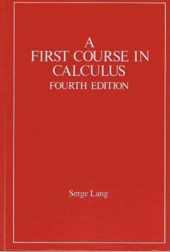 A First Course in Calculus: Lang, Serge A.: 9780201041491: Amazon.com ...