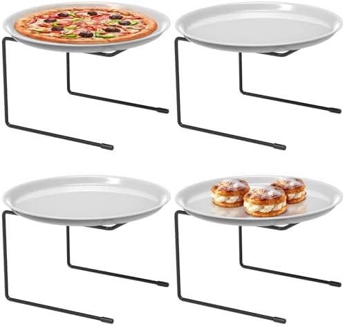 Amazon.com: Elsjoy Set of 4 Black Pizza Stand Holder, 10 Inch Tabletop ...