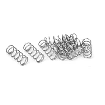 TOP-Vigor 10Pcs Compression Spring 8mm OD 0.8mm Wire Size 20mm Free ...