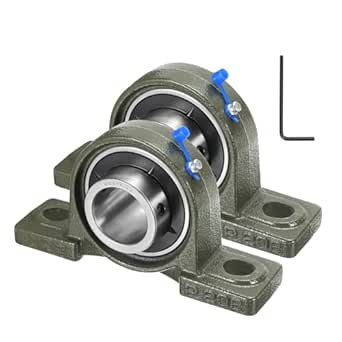 uxcell 2 Pcs UCP208-24 Pillow Block Bearings 1-1/2 inch Bore Self Alignment, Solid Cast Iron ...