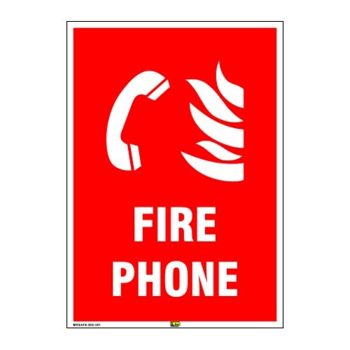 Mr. Safe - Fire Phone Sign Eco Vinyl Sticker A5 (5.8 inch X 8.2 inch ...