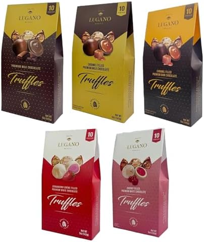 Amazon.com: Lugano Premium Truffles Variety Pack of 5 - One Box of Each ...