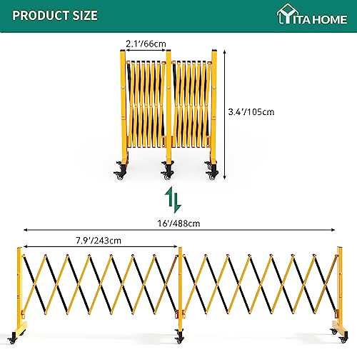 Snapklik.com : Metal Expandable Barricade, 16FT Folding Security Gate ...