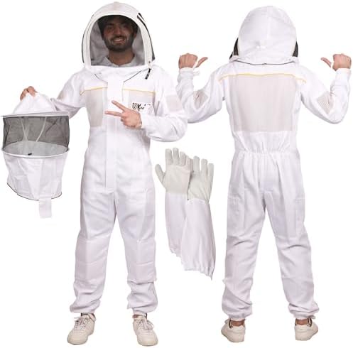 Amazon.com : CEED4U Bee Suits for Men Women with 2 Veil Hood and Gloves ...