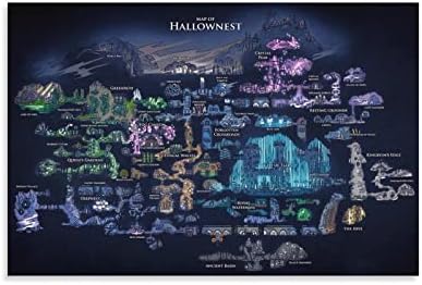 Amazon.com: AQORD Game Hollow Posters Knight Map Of Hallownest Canvas ...