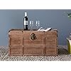 Amazon.com: Vintiquewise Wooden Rectangular Lined Rustic Storage Trunk ...