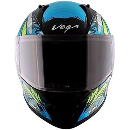 VEGA Bolt Game Changer Full Face Helmet Black Blue-L : Amazon.in: Car ...