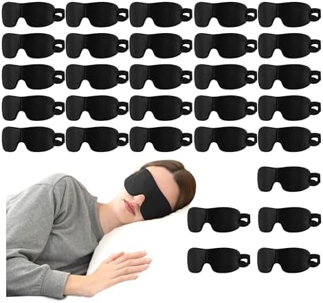 Amazon.com: CROUVM Pack of 30 Disposable Sleep Eye Mask for Men Women ...
