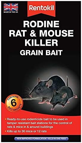 Rentokil Rodine Mouse & Rat Killer Grain Bait Pack of 6 Sachets ...