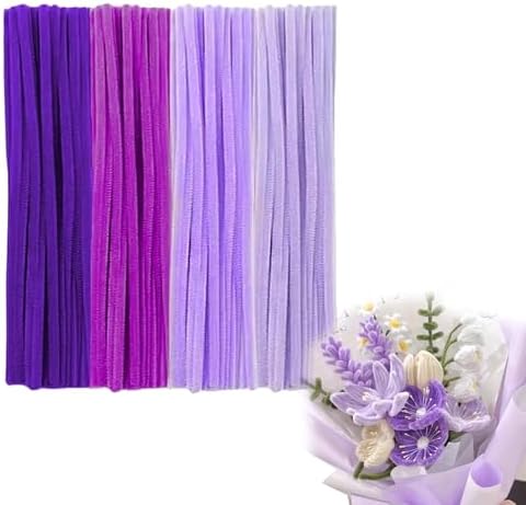 Amazon.co.jp: YAYAMIYA 手芸モール カラーミックス パープル系 6 mm 約100本 カラーモール クラフトモール 工作モール 花 フラワー ワイヤー 骨格モール アート ...