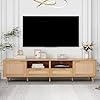 Amazon.com: JIVOIT Modern Farmhouse Rattan TV Stand for TVs Up to 85 ...