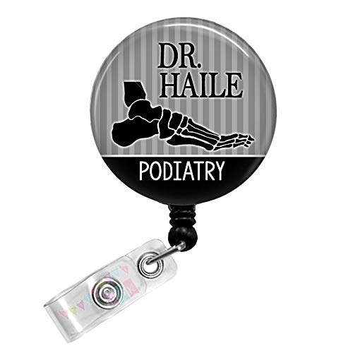 Amazon.com: Podiatry - Foot - Grey Stripes - PERSONALIZED - Button ...